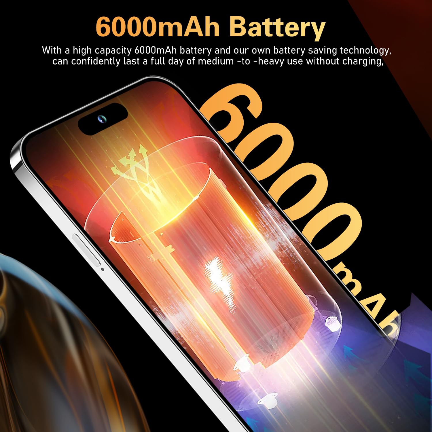 ExAchat A14 5G Unlocked Cell Phones, 6GB + 256GB, 8-Core, 6.82" HD Display Smartphone, Android 13.0, 6000 mAh,64MP + 24MP, Android Phones That Support Face/Fingerprint Recognition-White