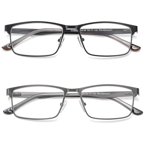 EYECEDAR 5-Pack Reading Glasses for Men Metal Frame Spring Hinges with a pair Blue Light Readers 2.50
