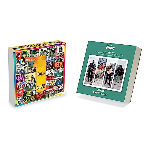 TF PUBLISHING 2024 The Beatles Daily Desktop Calendar | Home and Office Organization | Small Desk Top Calendar | Full-Color Easy Tear-Off Pages | Standing Fold-Out Cardboard Easel for Desks | 5.25âx5.25â