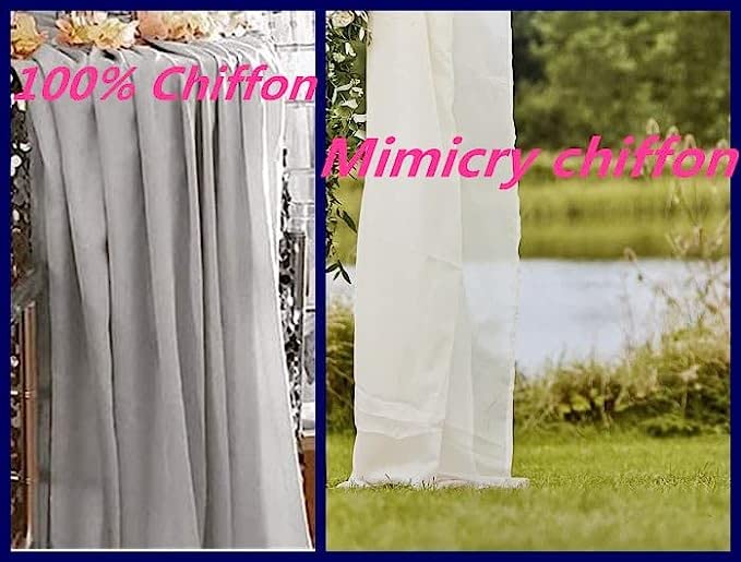 SFN SKY Blush 100% Chiffon Arch Ceremony Backdrop 30" x 6 Yards for Wedding Arch Door/Home Canopy Bed Curtains - Long Sheer Window Topper Valances/Bedroom Tablecloth (Blush)