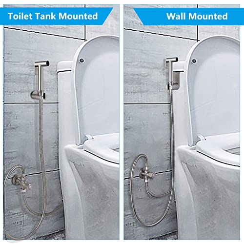 Luxury Bidet Sprayer for Toilet-Handheld Sprayer Attachment with Brass Leak Free T-Valve&Adjustable Jet Spray, Perfect for Feminine Hygiene