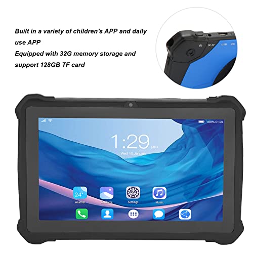 Kids Tablet 7 Inch IPS HD Big Screen Dual Speakers for 10 Kids Tablet 100240V Support 128GB TF Card for Home (US Plug)