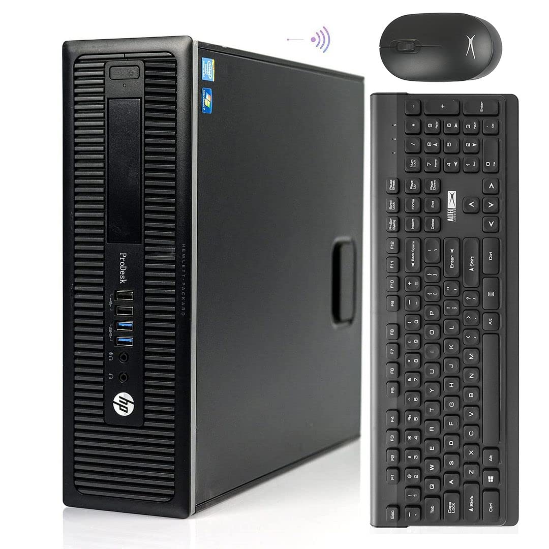 HP ProDesk 600 G1 SFF Desktop PC,Refurbished Desktop i5,Win 10 Business Computers,32GB RAM,2TB SSD,DVD,DP,HDMI,WiFi,BT,VGA,USB,Wireless Keyboard and Mouse + TJJ Mouse PAD (Renewed)
