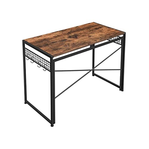 JIMEOG 39" Folding Computer Desk Writing Desk with 8 Hooks for Home Office Laptop
