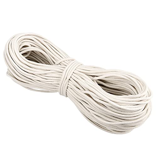 Natural Cotton Rope, JEUIHAU 328 Feet 1/4 Inch Cotton Clothesline Rope, All-Purpose Braided Cotton Rope Utility Cord for Clothes Hanging, Crafting, Macrame, Basket Making, and DIY Art Projects