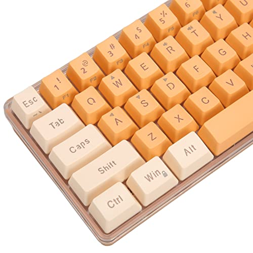 Jakoo Mechanical Keyboard, Ultra Small Gaming Keyboard, Keyboard Up and Down, 61 Wired Home Keys Beige Orange