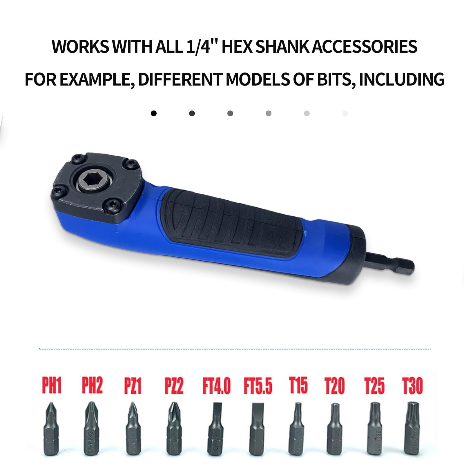 Right Angle Drill Attachment, 90 Degree Drill Adapter, Screwdriver Socket Adapter, Drill Bit Corner Adapter for Most Electric Drills, Socket Wrenches, Perfect for Driving Screws in Tight Spaces(Blue)