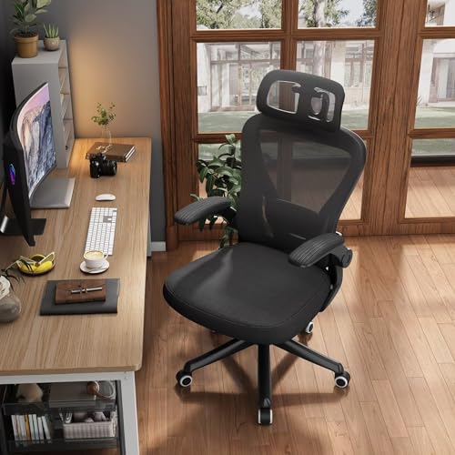 SeekFancy Ergonomic Office Chair M903, High Back Computer Desk Chair with Wheels, Comfy Mesh Office Chair with Adjustable Lumbar Support & Headrest, Black Swivel Executive Managerial Task Chair