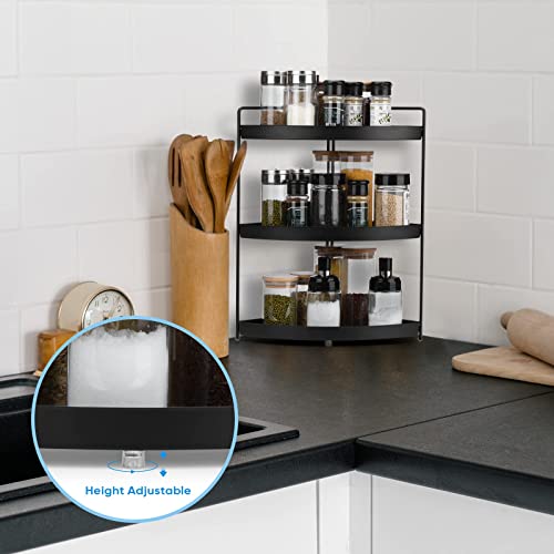 Lvssci Corner Shelf 3 Tier Bathroom Countertop Organizer ,Kitchen Bathroom Countertop Perfume Trays for Dresser Cosmetic Makeup Organization Standing Shelves Space Saving Holder