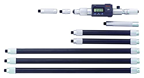Mitutoyo 339-303 Digimatic Tubular LCD Inside Micrometer, Extension Pipe Type, 8-40" Range, 0.0001" Graduation, +/-0.00092" Accuracy, 5 pcs Extension Pipes
