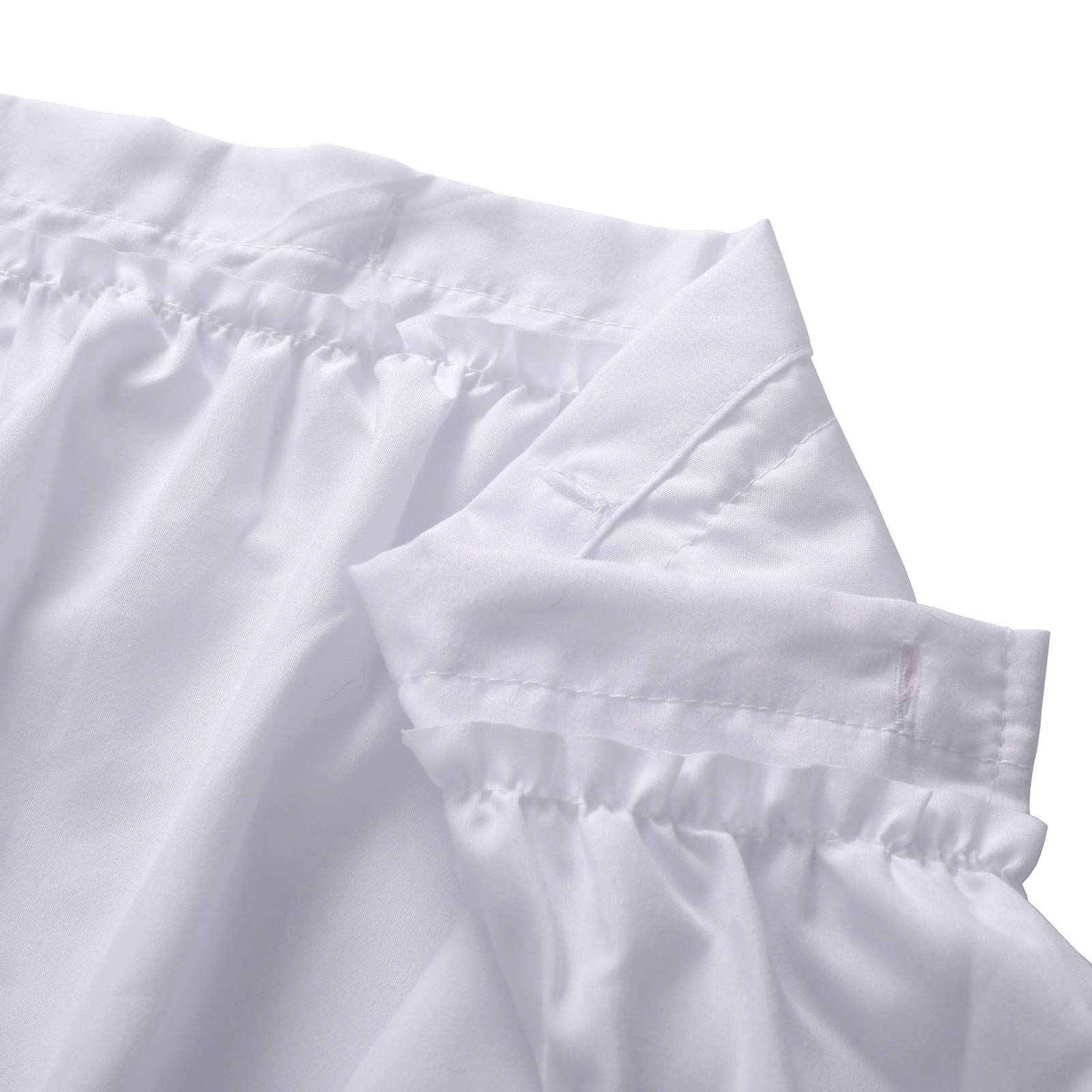 GARSTYLE White Ruffle Fabric Shower Curtain for Bathroom | Farmhouse Style 72ββx72ββ