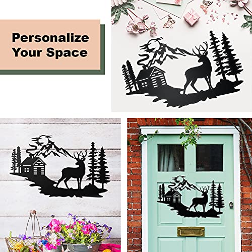 Vivegate Deer Wall Decor β 17.5βX11β Deer Decorations for Home Rustic Forest Wall Decor Deer Pictures Cabin Bathroom Wildlife Metal Wall Art