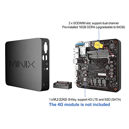 MINIX NGC-7 Pro Mini PC i7-10510U,16GB/512GB M.2 NVMe SSD Windows 11 Pro Mini Computer, Triple 4K @ 60Hz Display/HDMI 2.0/ USB-C/DP/2xGigabit Ethernet/4USB 3.1. Support 4G LTE, Auto Power On.