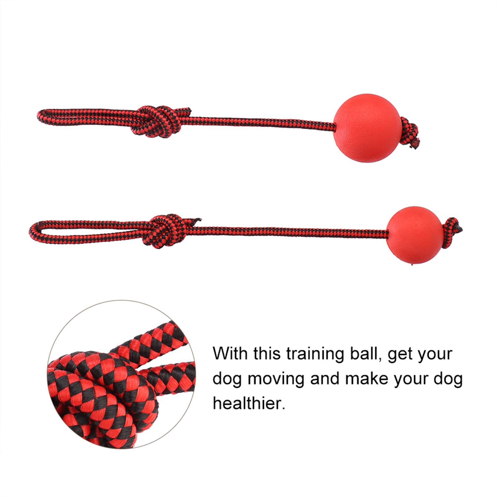 Qyebavge Dog Bite Training Ball with Rope – Durable Rubber Chew Toy for Dental Health, Interactive Play Pet Accessory