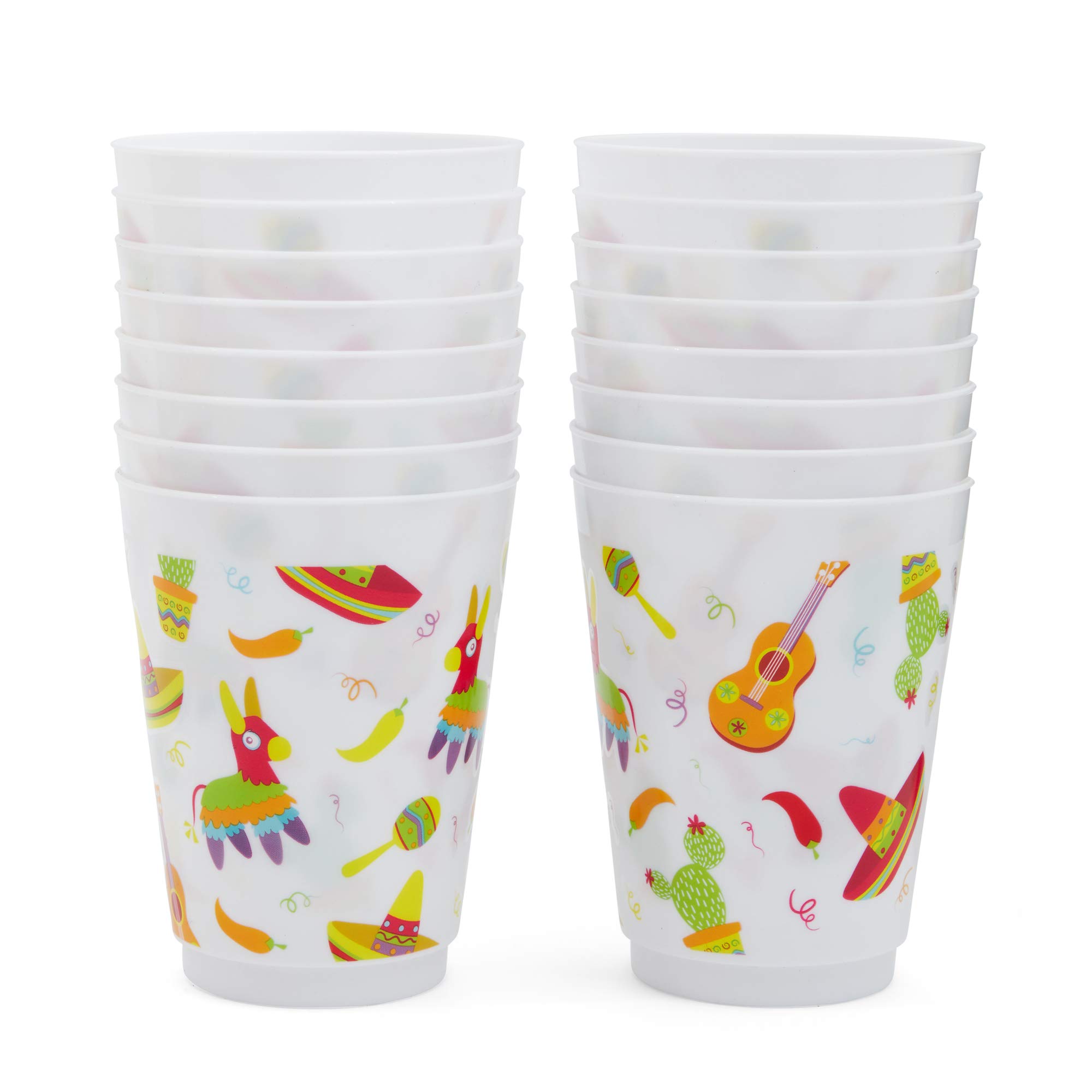 Fiesta Party Supplies, Reusable Plastic Cups (16 Pack)