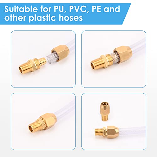 Luckyweld Air Hose Repair Kit, 2 Pack 3/8-Inch Reusable Solid Brass Hose-End Repair Fitting (3/8 Inch 2 Pcs)