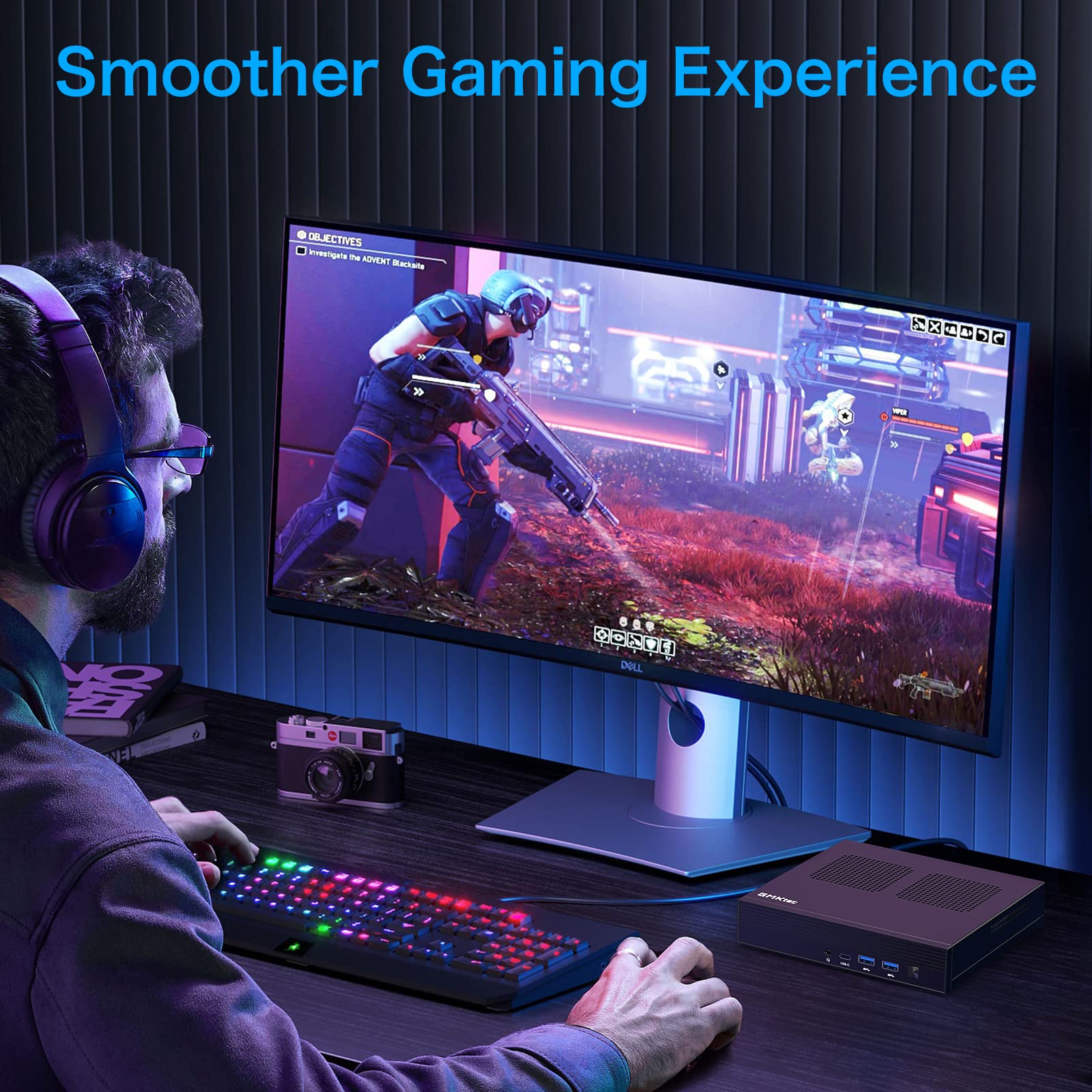 GMKtec Mini PC Windows11 Pro 32GB RAM+512GB ROM Intel i7-10875H 8 Core 16 Red (2.4-4.2GHz) Mini Desktop PC WiFi6 Support BT5.2 Small pc Dual 4K HD 8K, USB 3.2 * 4 Gaming HTPC Mini