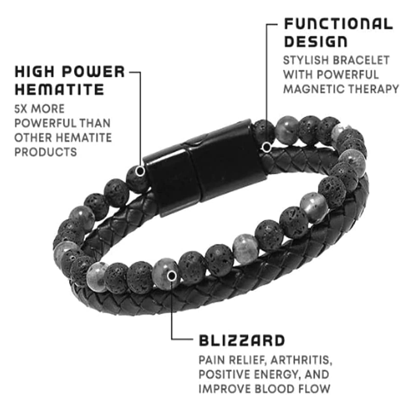 Humanic+ Pro MAXHematie Beaded Bracelets, Humanic+ MAXHematie Beaded Bracelets, Humanic+ Beaded Bracelets,Natural Crystal Beaded Thermogenic Therapy Bracelets for Women Men (5pcs)