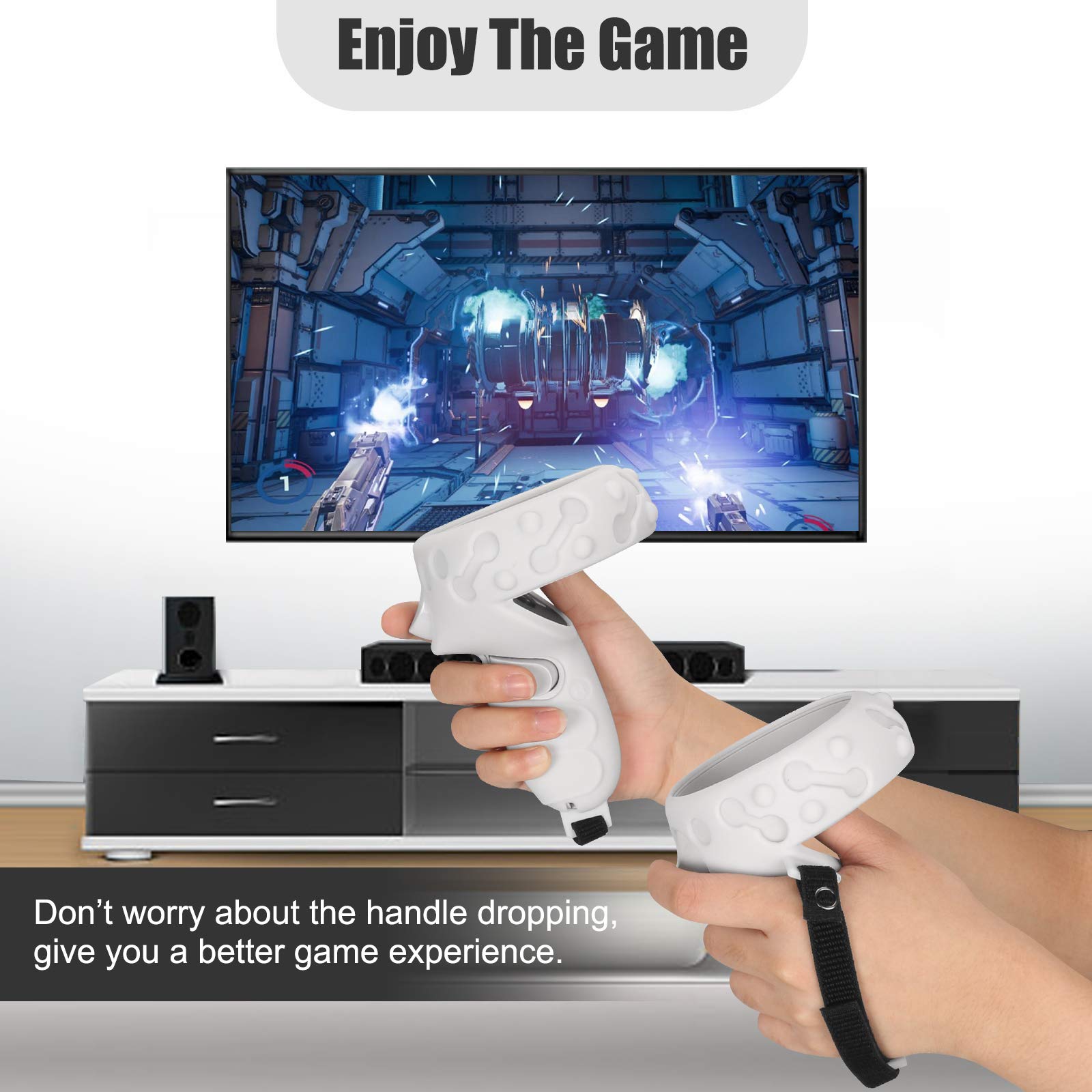 Eyglo Front Protector Cover and Controller Grip Cover Straps for Oculus Quest 2