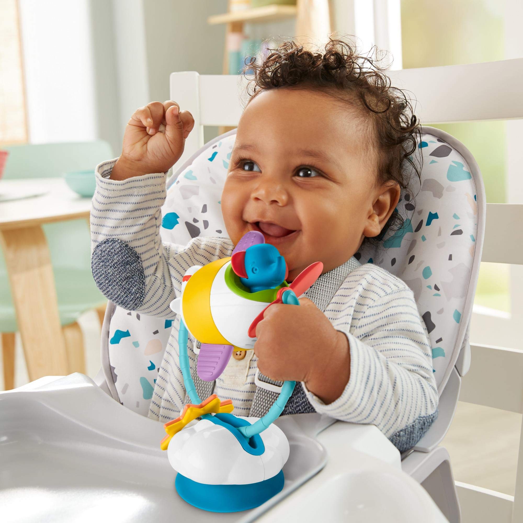 Fisher-Price Total Clean Activity Plane, Dishwasher-Safe high Chair Suction Cup Baby Toy