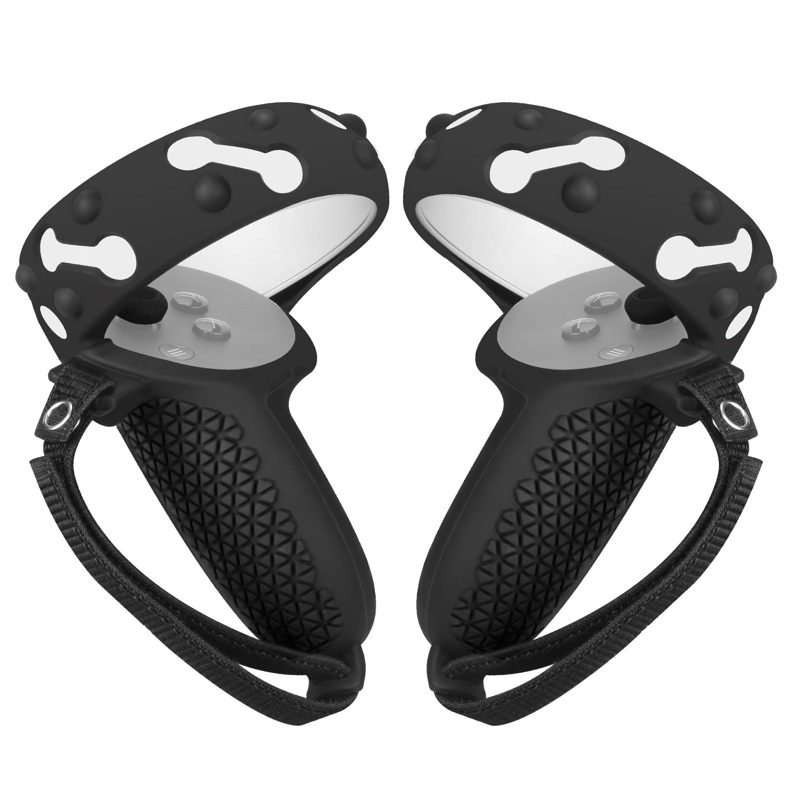 Eyglo Touch Controller Grip Cover & Adjustable Knuckle Strap for Oculus Quest 2 Anti Slip Anti-Throw Handle Protective Covers Oculus Quest 2 Controller Accessories