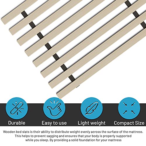 Treaton 0.68-Inch Vertical Mattress Support Wooden Bunkie Board/Bed Slats, Queen, Beige