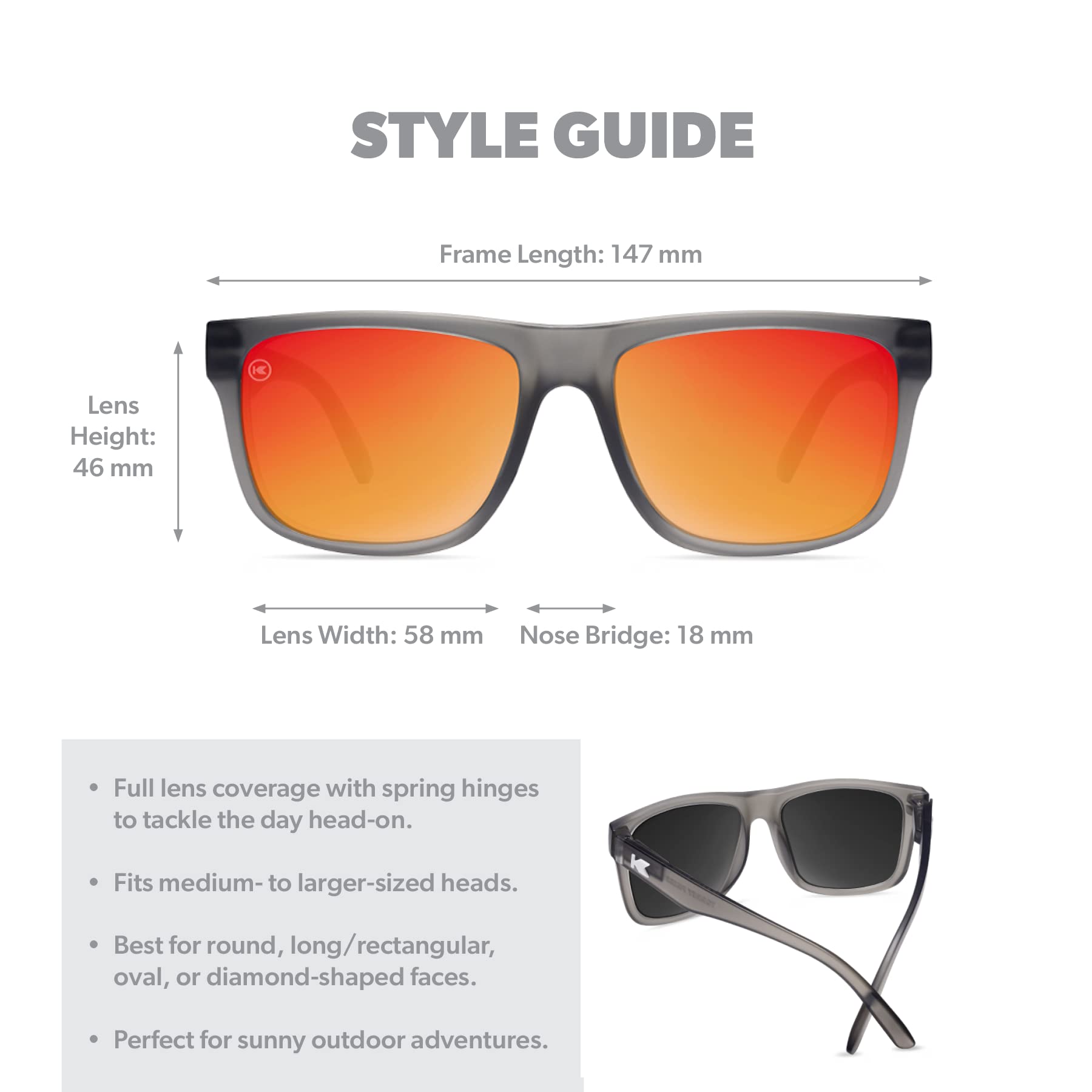 Knockaround Torrey Pines Sunglasses With Full UV400 Protection For Men And Women, Matte All Black Frames/Sky Blue Reflective Lenses