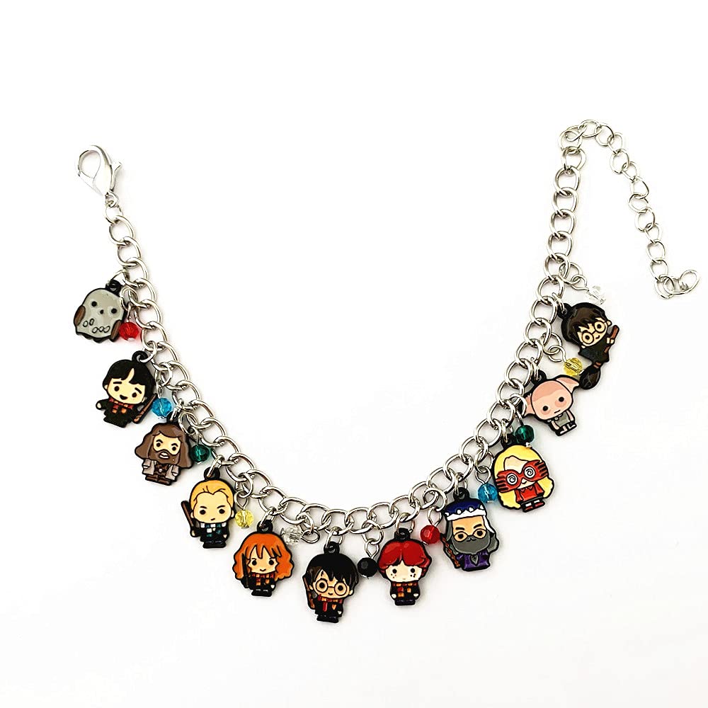 EyiryriE Wizard world Chibis Charm Bracelet Gifts for Girl Woman