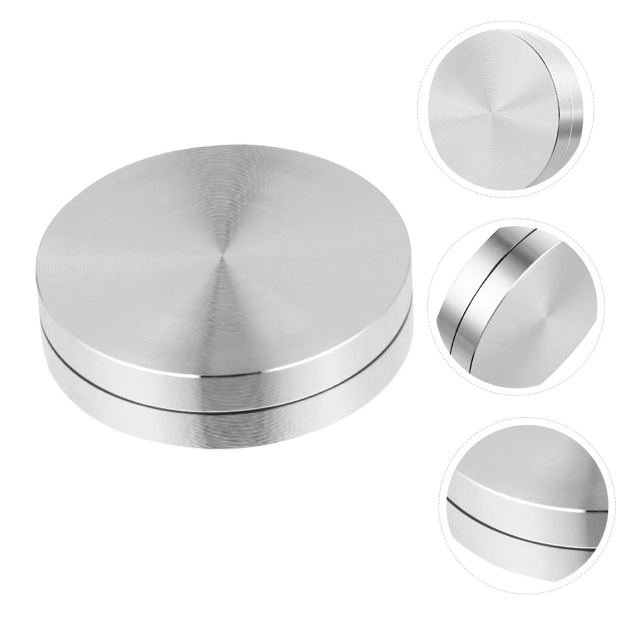 GRIRIW 2pcs Turntable Base Hardware 3 Inch Table Tray Lazy Susan Cake Stand Rotating Cake Dining Table Smooth Swivel Plate Dessert Butter Wheel Glass to Rotate Tableware Aluminum Alloy