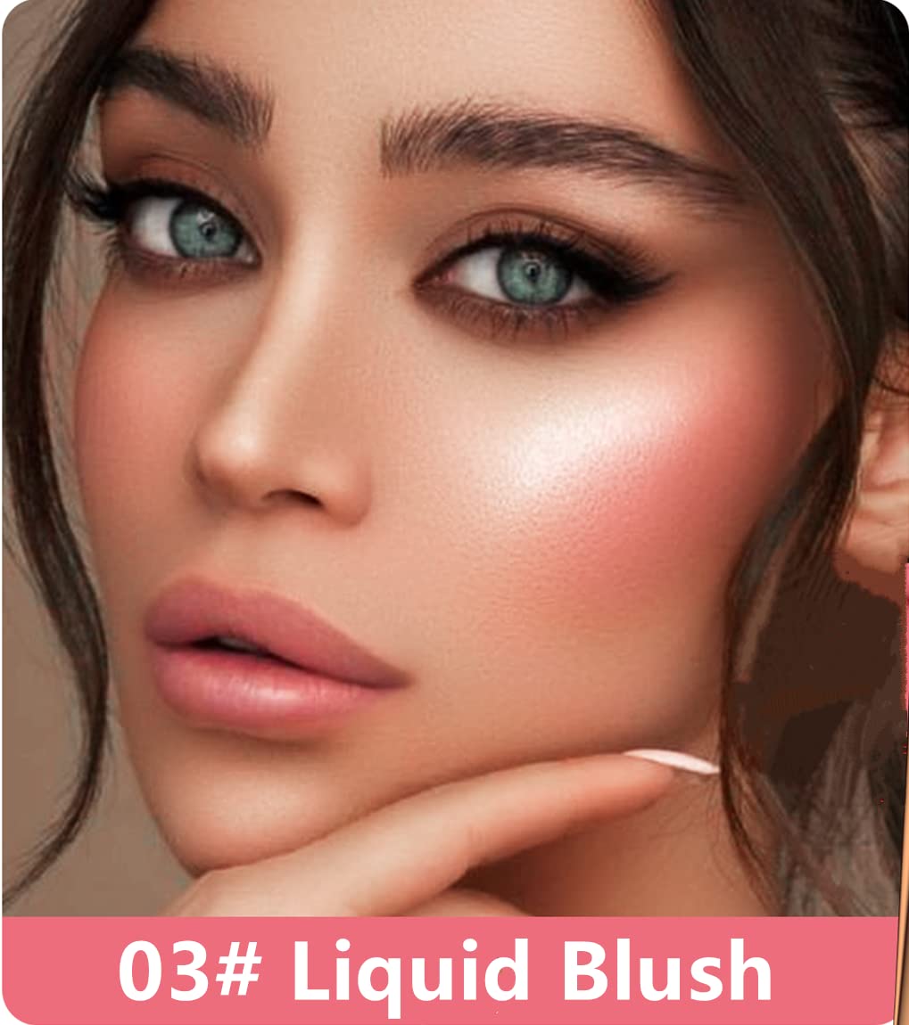 Go Ho 3PCS Liquid Contour&Blush&Highlighter Beauty Wand,Blendable Super Silky Cream Contour Stick,Face Moisturizing Contour Blush Stick with Fine Cushion Applicator,Cruelty-free,02# Contour &03#Blush&