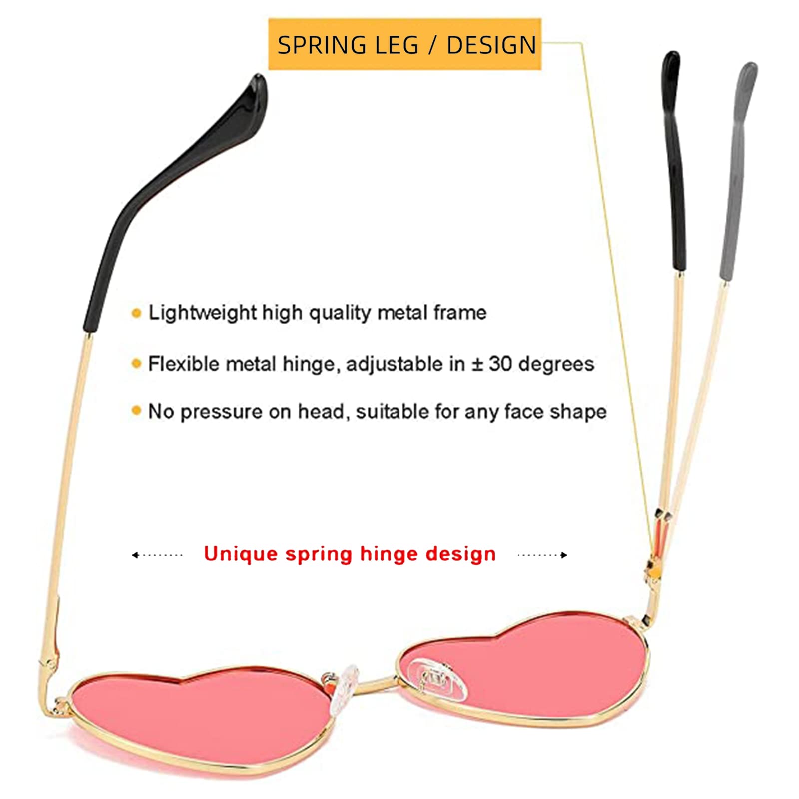 EYLRIM Polarized Heart Shape Sunglasses for Women Cute Metal Frame Love Glasses 100% UV Protection(A1 Gold/Pink