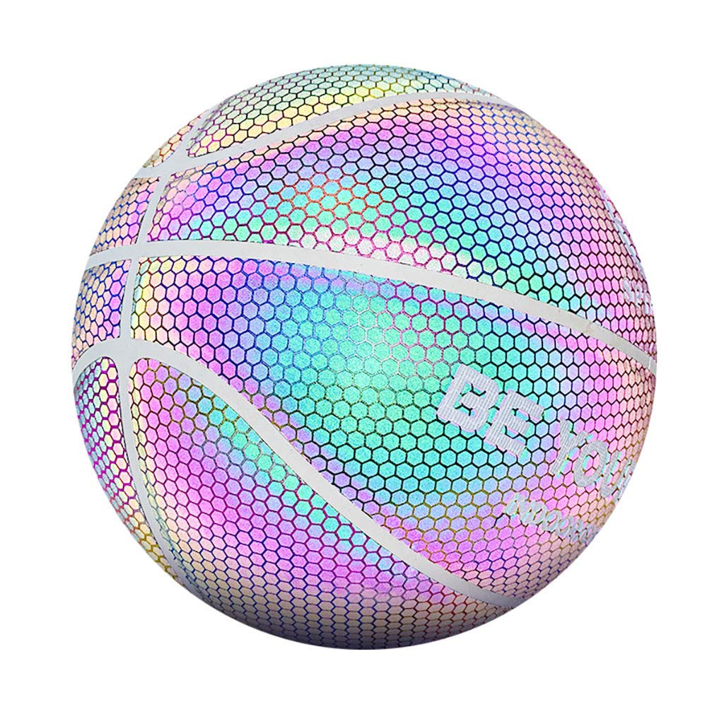 GraPefruiT Battery-Free Glowing Baketball, Size 7 Luminous Reflective Basketball, Light Up Basketball, Can Glow in The Dark, Great Gift for Sport Lover