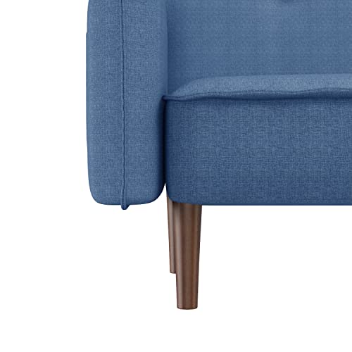 LyuHome 75" Sofa Bed,Modern Sofa Couch with Solid Wood Leg,Small Fabric 3 Seat Couch for Living Room/Office Blue