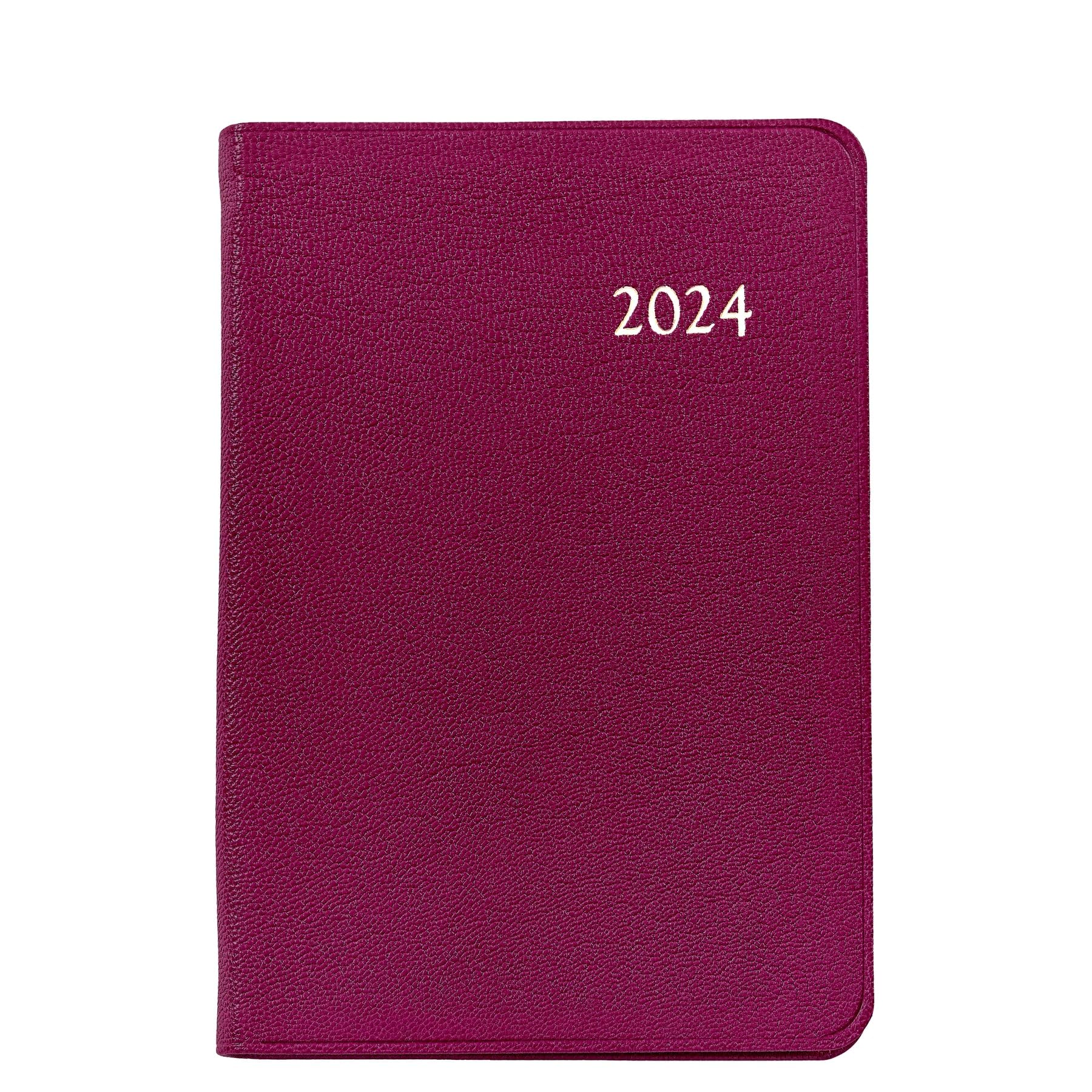 Graphic Image 2024 Daily Journal, Day-at-a-view appointment and Calendar pages, Genuine Leather (5½" W x 8" H - Made in the USA)