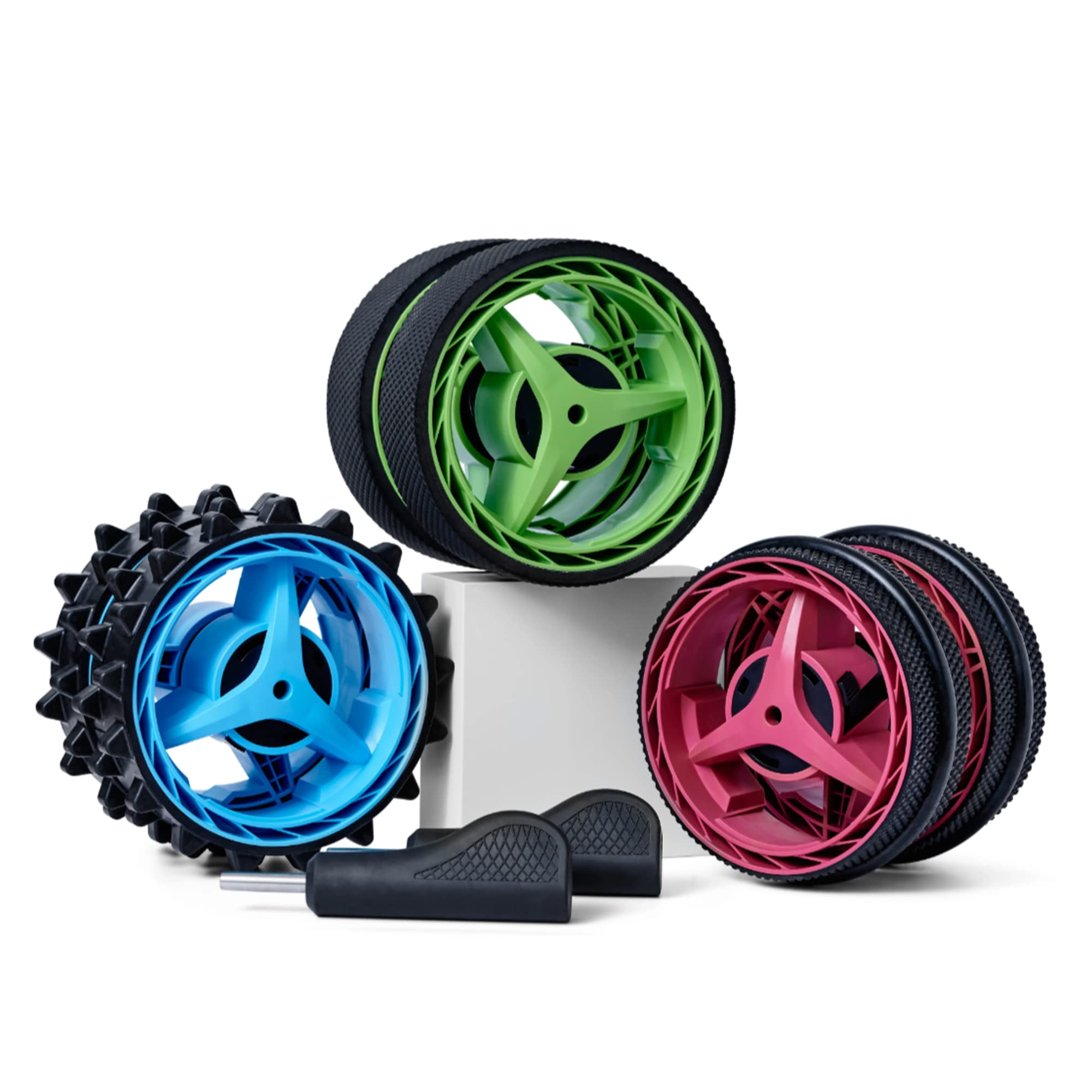 HellaRoller Back & Muscle Roller Wheel - Expandable Precision Wheels, Great for Back Pain Relief, Muscle Therapy & Deep Tissue Massage, Foam Roller Alternative (Ultimate Bundle of 3)