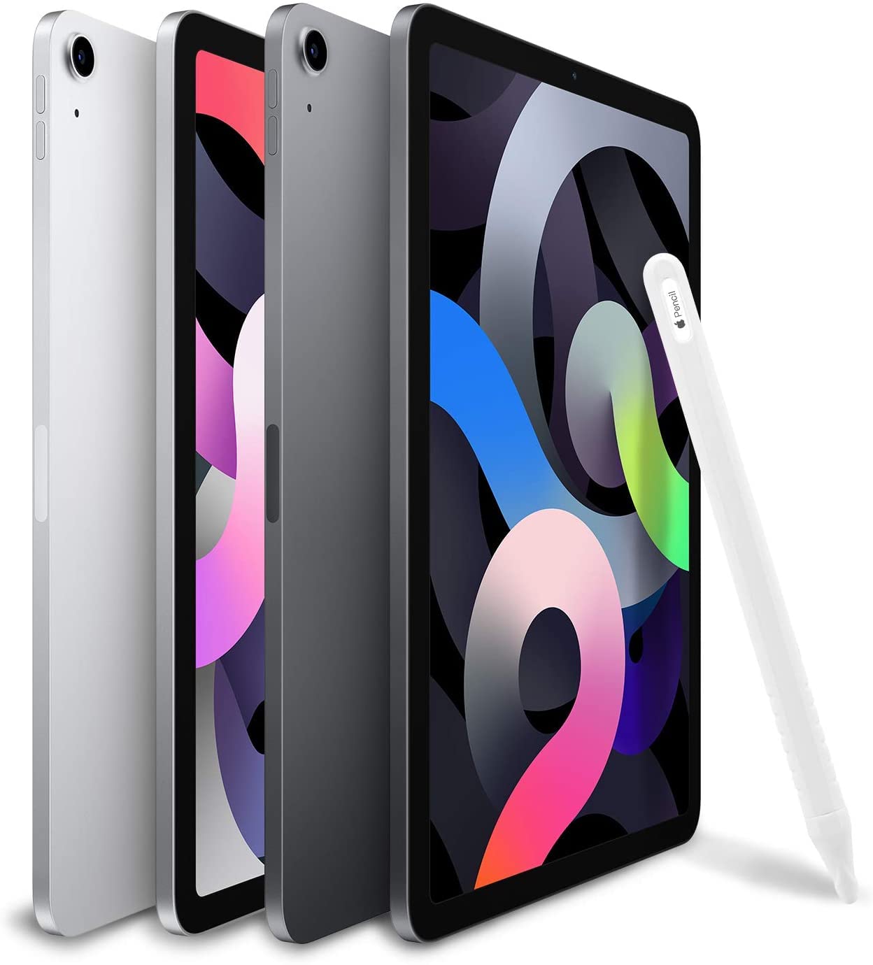 MITERV for Apple Pencil Case Silicone Protective Skin Cover Sleeve Compatible with Apple Pencil 2nd Generation iPad Pro 11 12.9 inch 6 Pack Black/Pink/Red/Mint Green/Light Purple/White