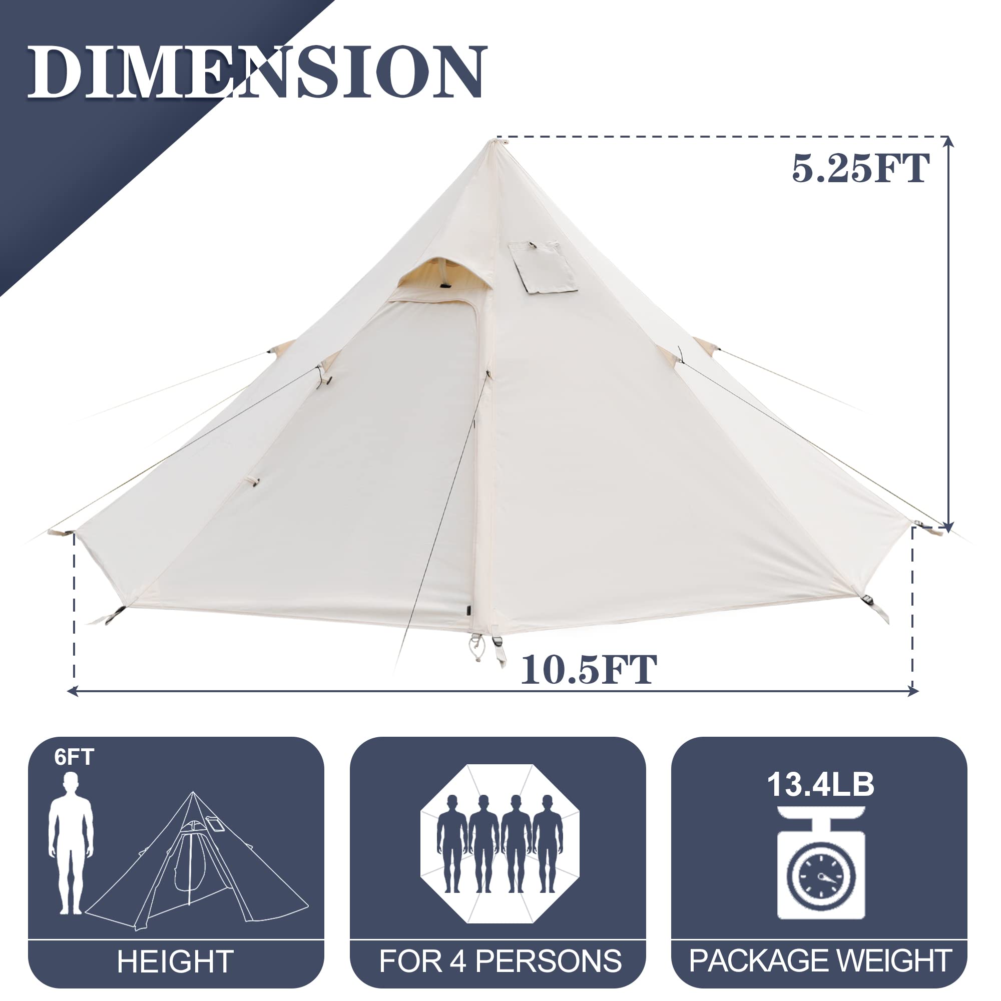 LAZZO Double Layer Tent with Waterproof, Ventilated Design for Camping and Hiking