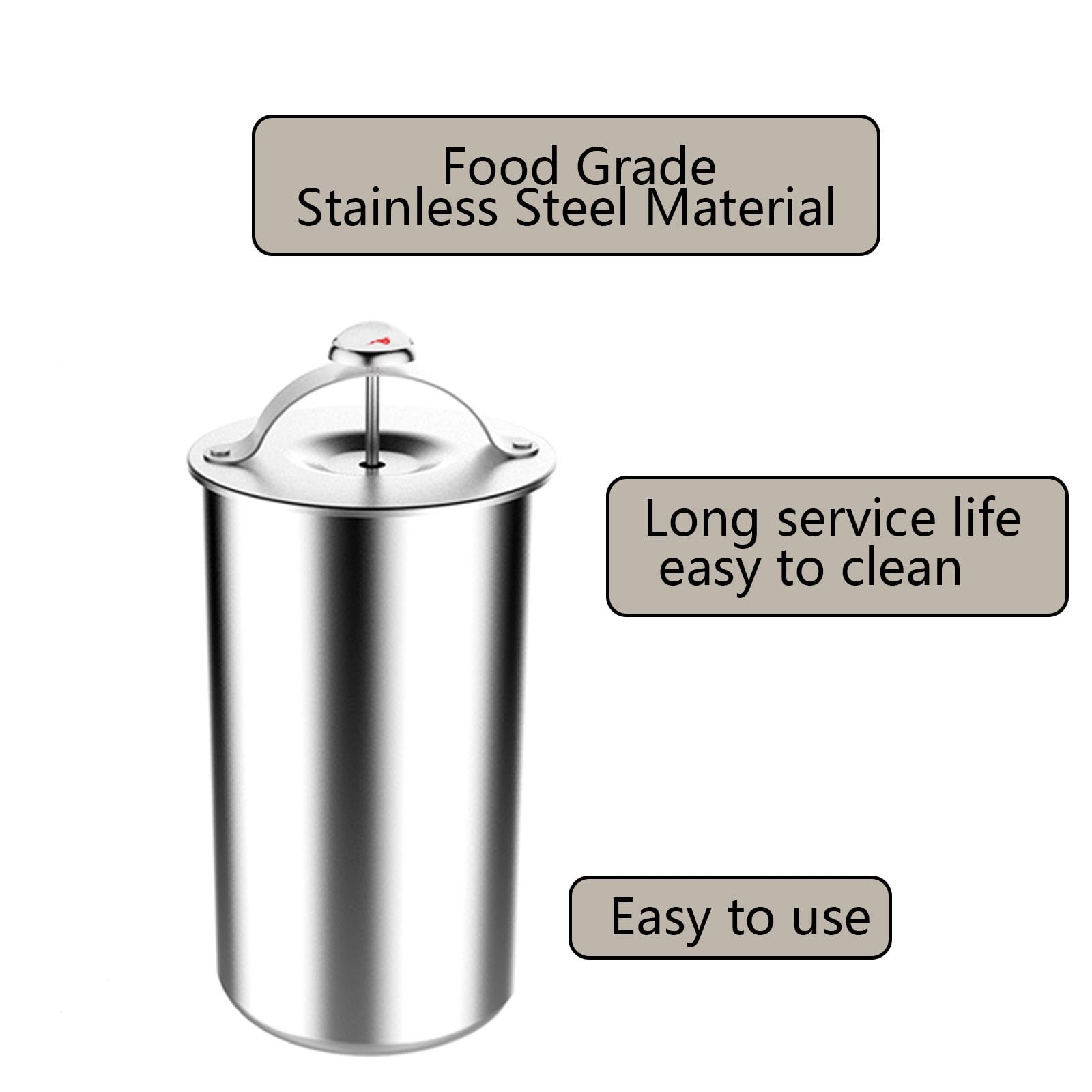JDOQOKJ Ham Maker Stainless Steel Meat Press with Thermometer ,and 5 Pack ziplocks, For Making Deli Meat, Homemade Lunch Meat. Meat Press Mold for Deli Meats.