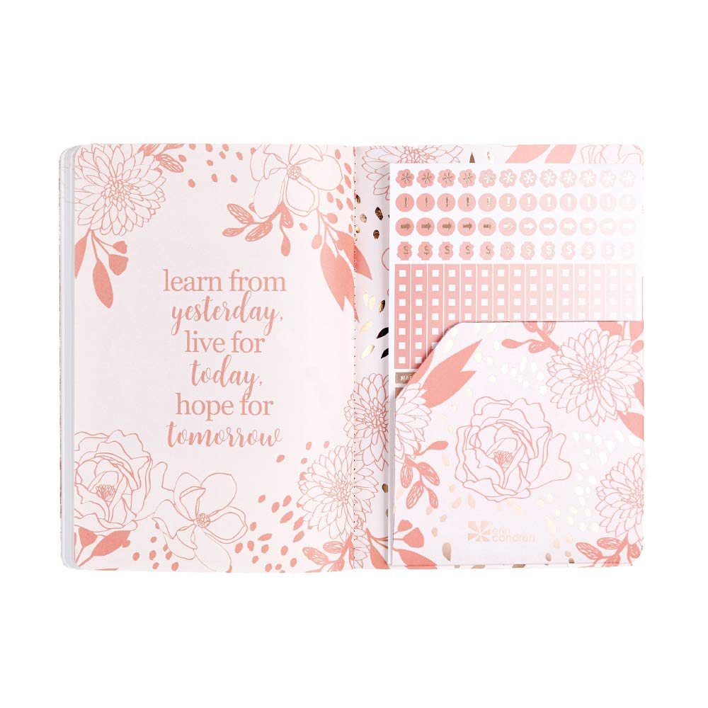 Erin Condren Designer Petite Planner Daily Customizable Agenda with Bullet Point Checklist to Record Tasks, Errands, or Goals. Fun and Functional Sticker Set