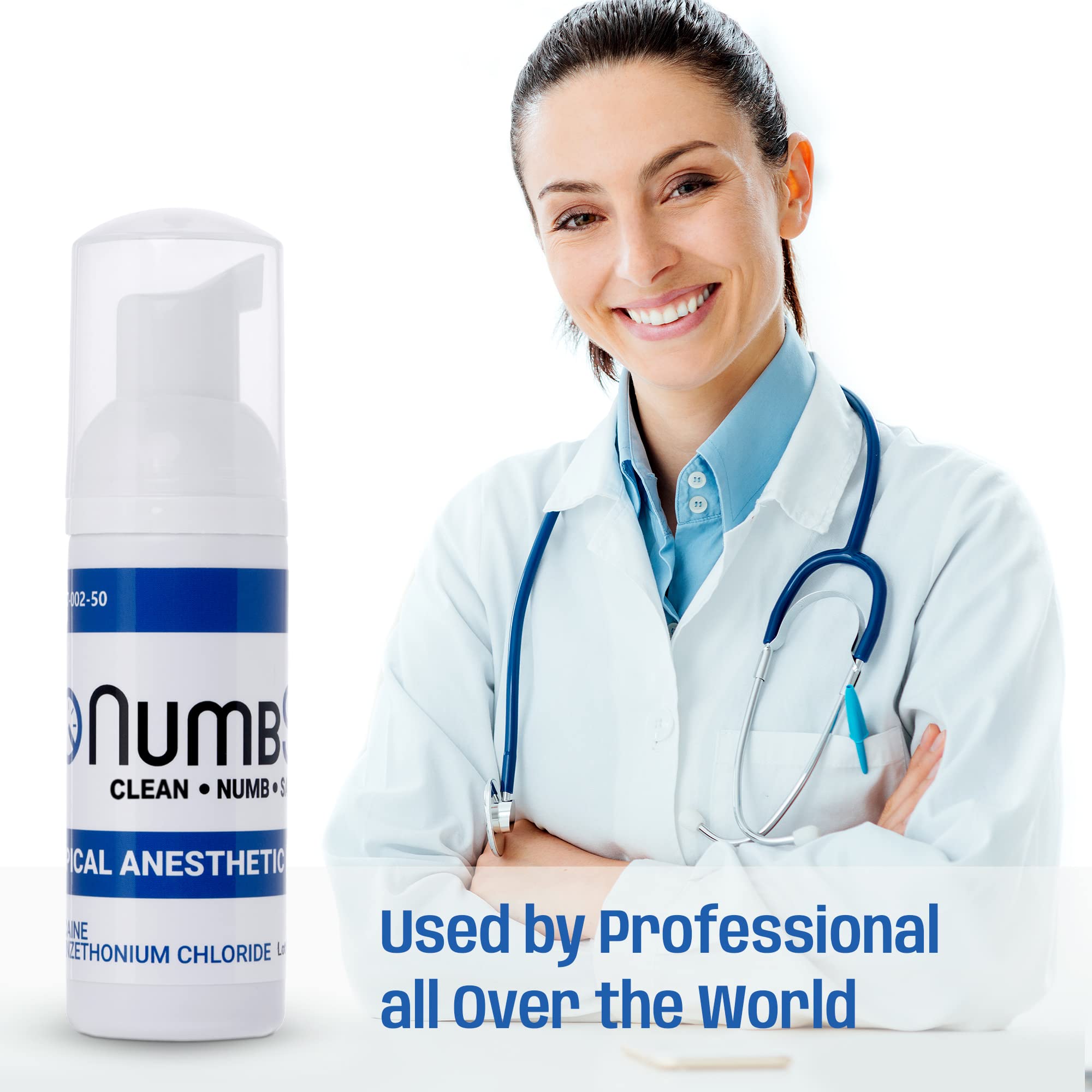 Numbskin 4% Lidocaine Topical Anesthetic Foaming Soap - Numbing Spray for Tattoos, Darmarolling, Waxing, Electrolysis, Microblading & Piercing | Temporary Relieves Pain - 1.7oz (5 Bottles)