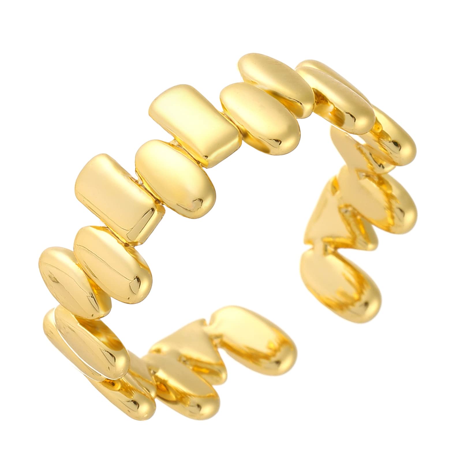 Itcoery Women's Irregular Simple Ring Many Ellipse Knuckle Thumb Stackable Gold Adjustable Finger Jewelry