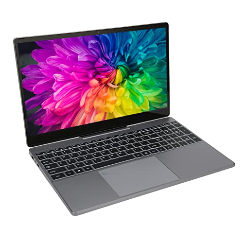 Jopwkuin Office Laptop, Fingerprint Reader Tablet Laptop 12GB DDR5 RAM 15.6in Touchscreen RGB Backlit for Family (US Plug 512GB)