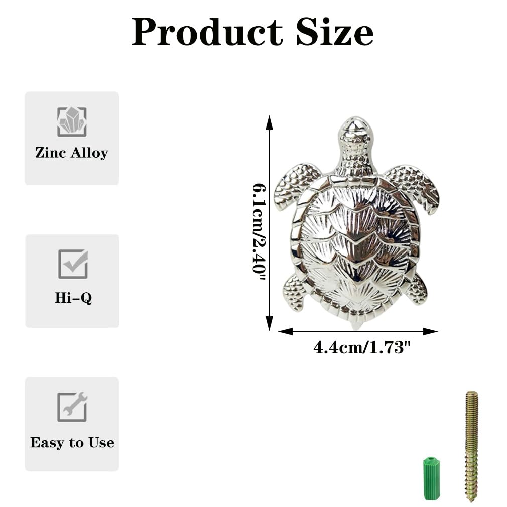 RR-RUOSHUI 4Pcs Tortoise Wall Mounting Hanger Hooks, Animal Sea Turtle Coat Hooks, Decorative Wall Mounted Hooks for Hanging Coats, Scarves, Bags, Purses, Backpacks Home Decor