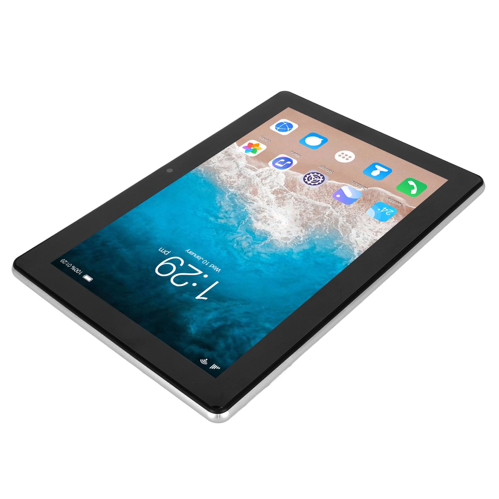 Jopwkuin Smart Tablet, for Android 11.0 6GB+128GB Storage Dual Cameras 8 Inch Support GPS Tablet for Entertainment for Studying (Silver)