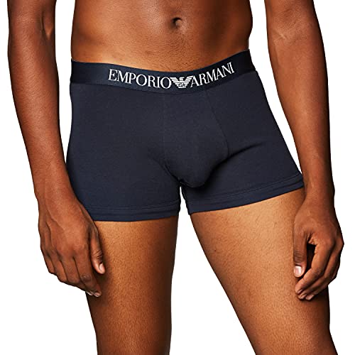 Emporio Armani mens Cotton Stretch boxer briefs, Marine, Small US