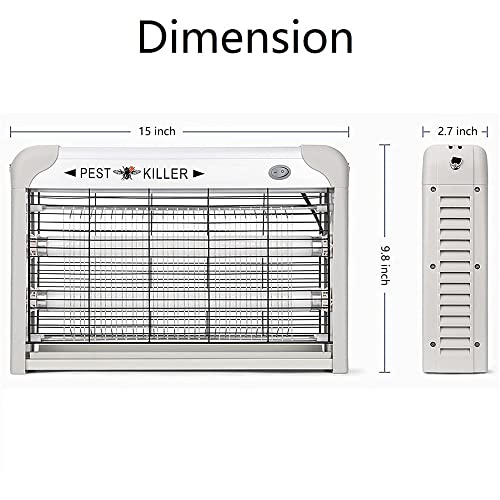 LINKPAL Electric Bug Zapper/Pest Repeller Control Indoor 2800 Volt UV Lamp Flying Fly Insect Killer Mosquitoes Flies Killer Repellent Traps Eliminator Catcher Lure Zap Kills Mosquito (20W Bug Killer)