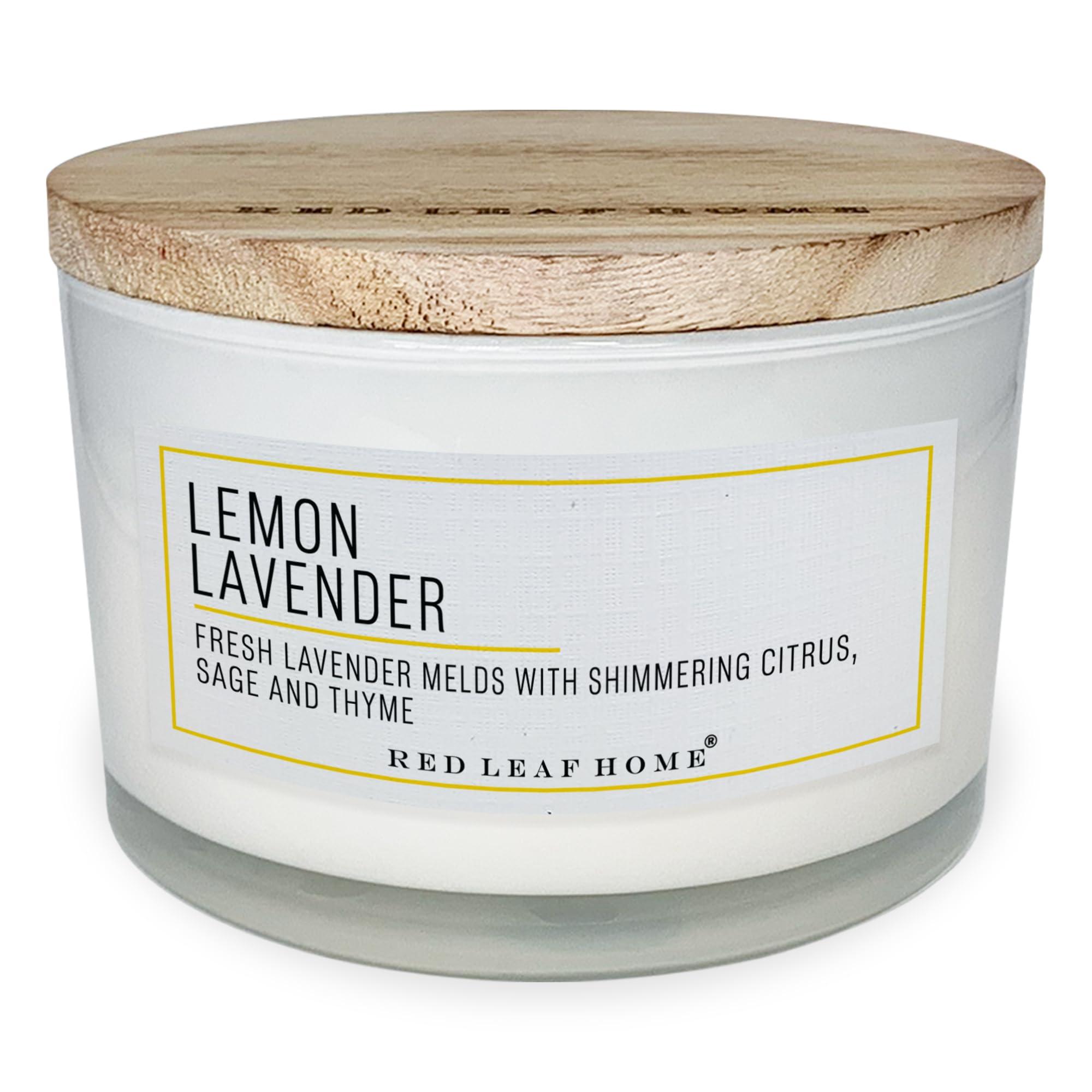 Red Leaf Home Midnight Citrus Jar Candle | Includes Wooden Lid, Large | Aromatherapy | Text Collection | 16.5oz
