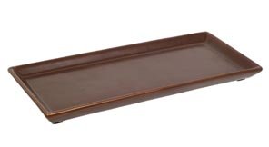 Hosley's 11" Long Brown Ceramic LED Tea Light/Pillar Candle Tray. Ideal Gift for Wedding, Party, Votive Candle Gardens, Pedestal, Tray for Orbs, Bonsai, Floral Arrangements, Serve Ware. O6