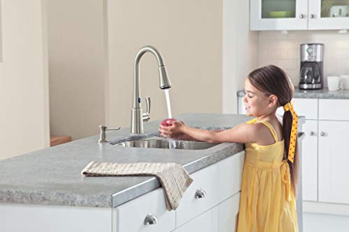 Moen 87359E2SRS Delaney One-Handle High Arc Pulldown Kitchen Faucet, Spot Resist Stainless