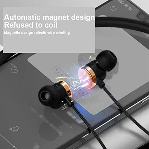 Kimanli Neckband Earbuds, Wireless 5.1 Bluetooth HD Stereo HeadphonesNoise Cancelling Mic Headset Halter Neck Hanging Design Earbuds with Flashlight for Sport Working